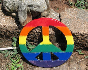 Mini Rainbow Peace Sign - Etsy