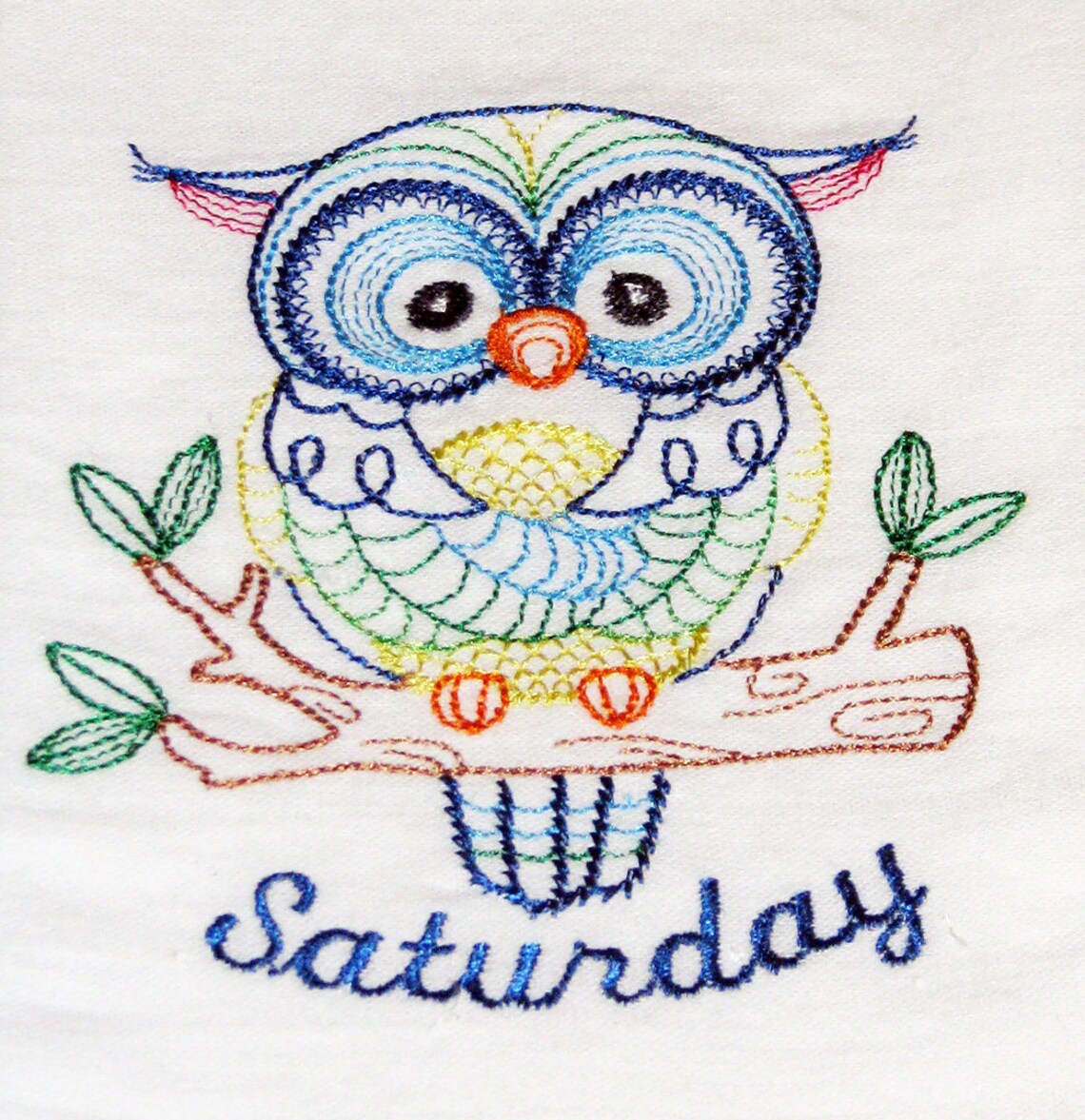7 Whimsical Owl Days of the Week Farmhouse Embroidered Flour - Etsy