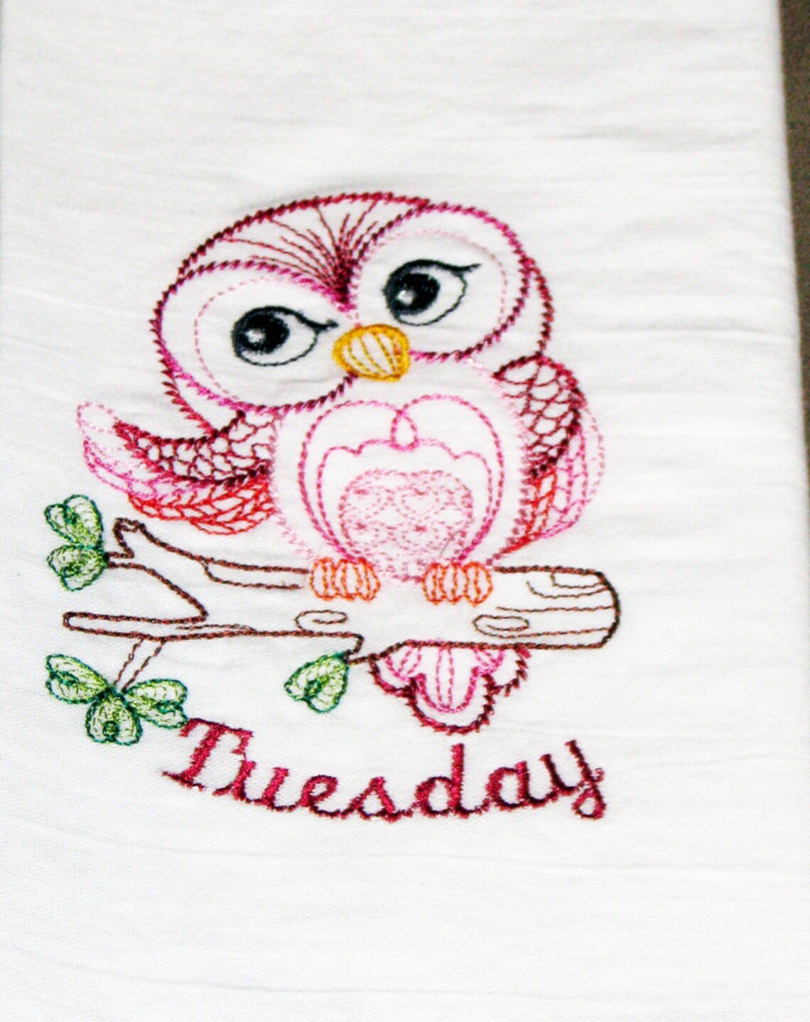 7 Whimsical Owl Days of the Week Farmhouse Embroidered Flour - Etsy