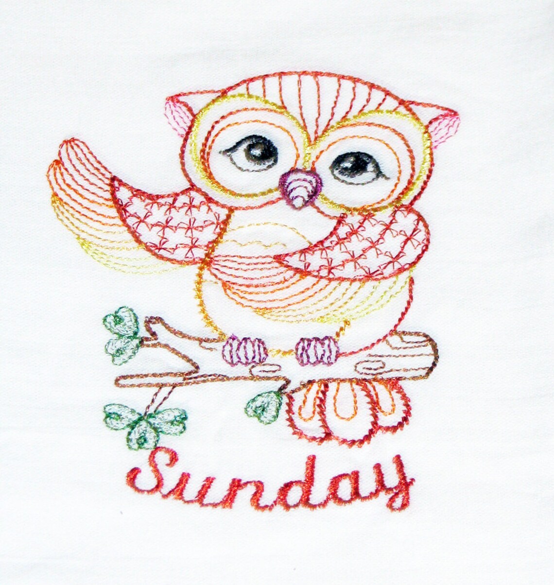 7 Whimsical Owl Days of the Week Farmhouse Embroidered Flour - Etsy