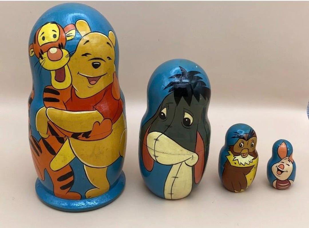 Disney Winnie the Pooh Russian Matryoshka (babushka) Nesting Dolls 2001 ...