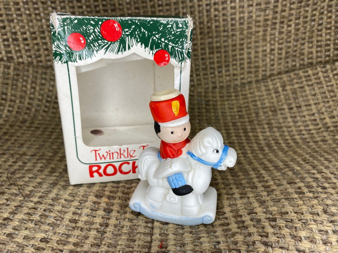 1980s Twinkle Tree Rocker Tin Solder Rocking Horse Ornament - Etsy