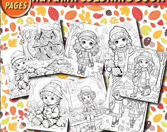 10 Fall Coloring Pages Fall Coloring Printable Coloring - Etsy
