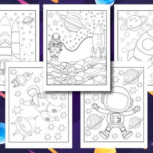 Outerspace Coloring Pages–30 Digital PDF Printable Space Coloring Pages ...