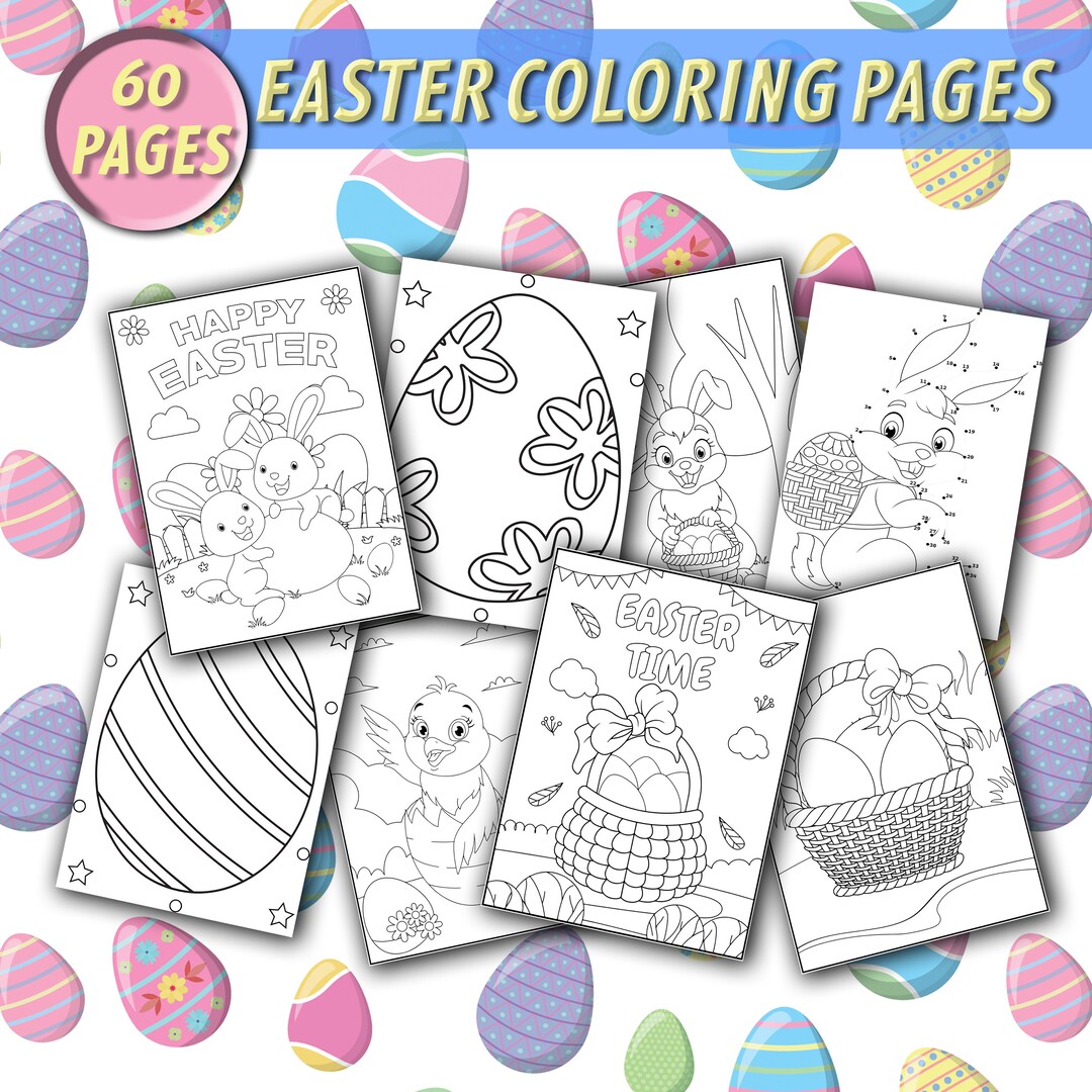 Easter Spring Coloring Book for Kids - 60 Coloring Sheets - Easter ...