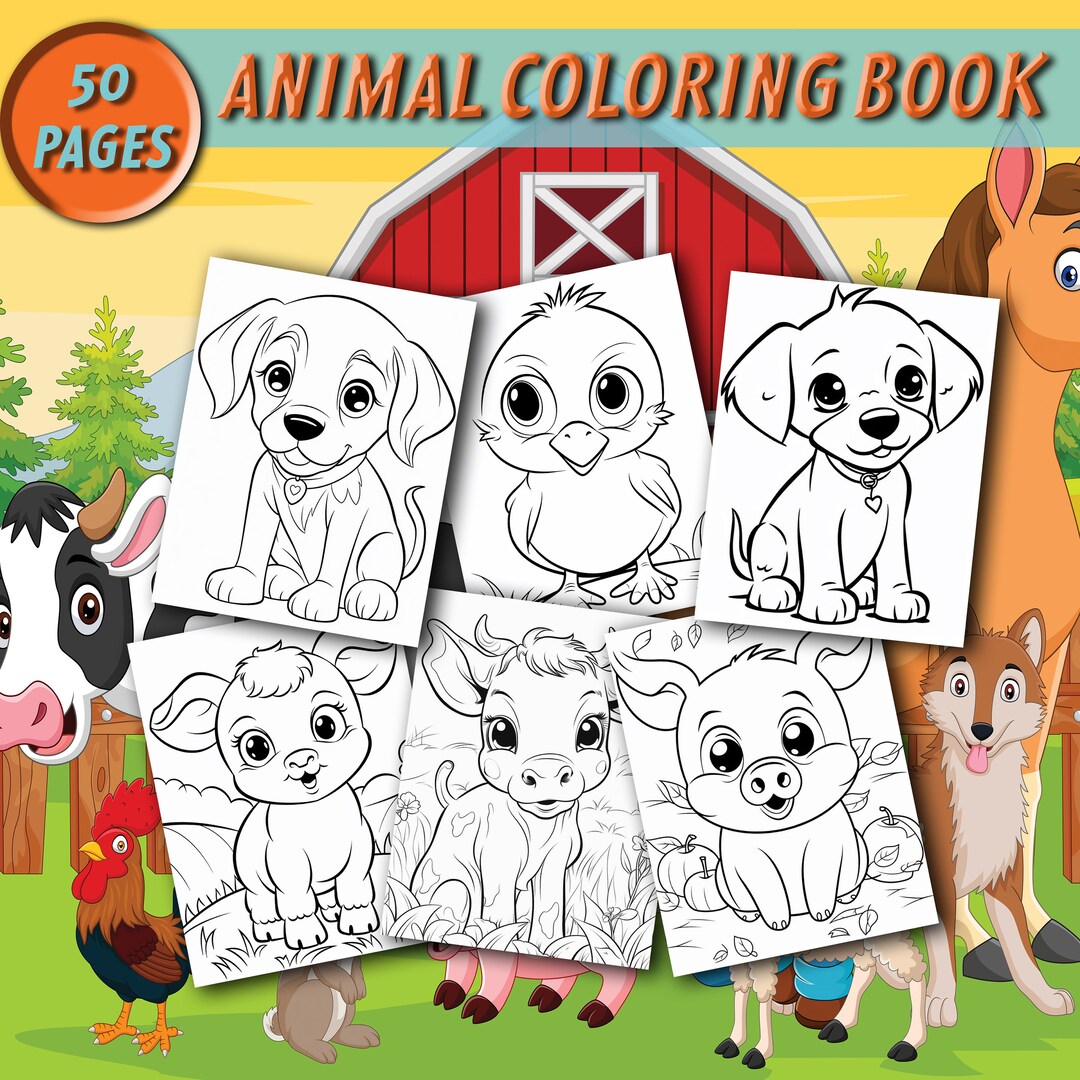 50 Cute Animal Coloring Pages Cute | Printable Coloring Book | Coloring ...