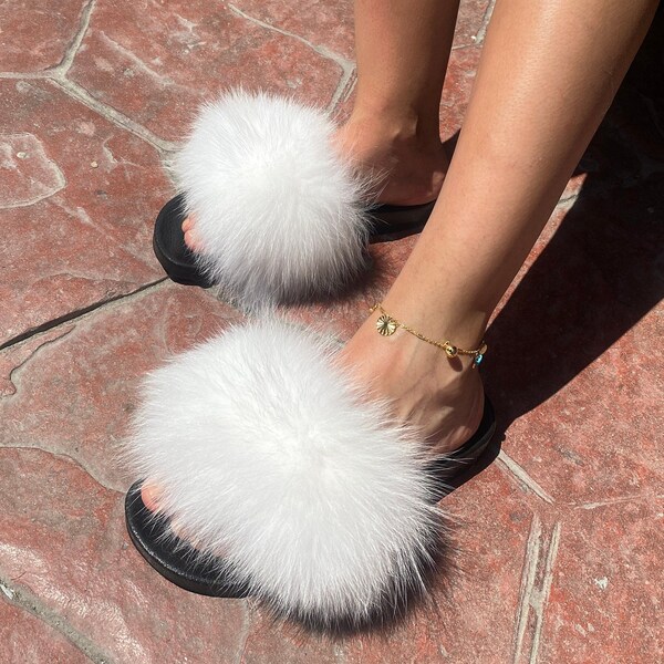 Fur Slides for Women - Etsy