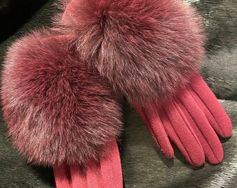 Red Fox Fur Gloves - Etsy