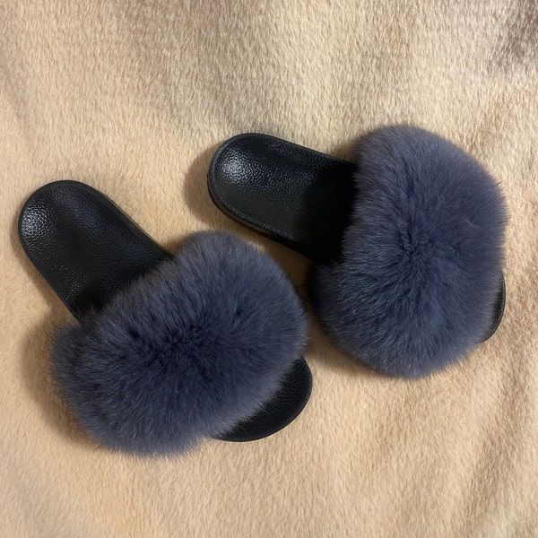 Fluffy Slides - Etsy