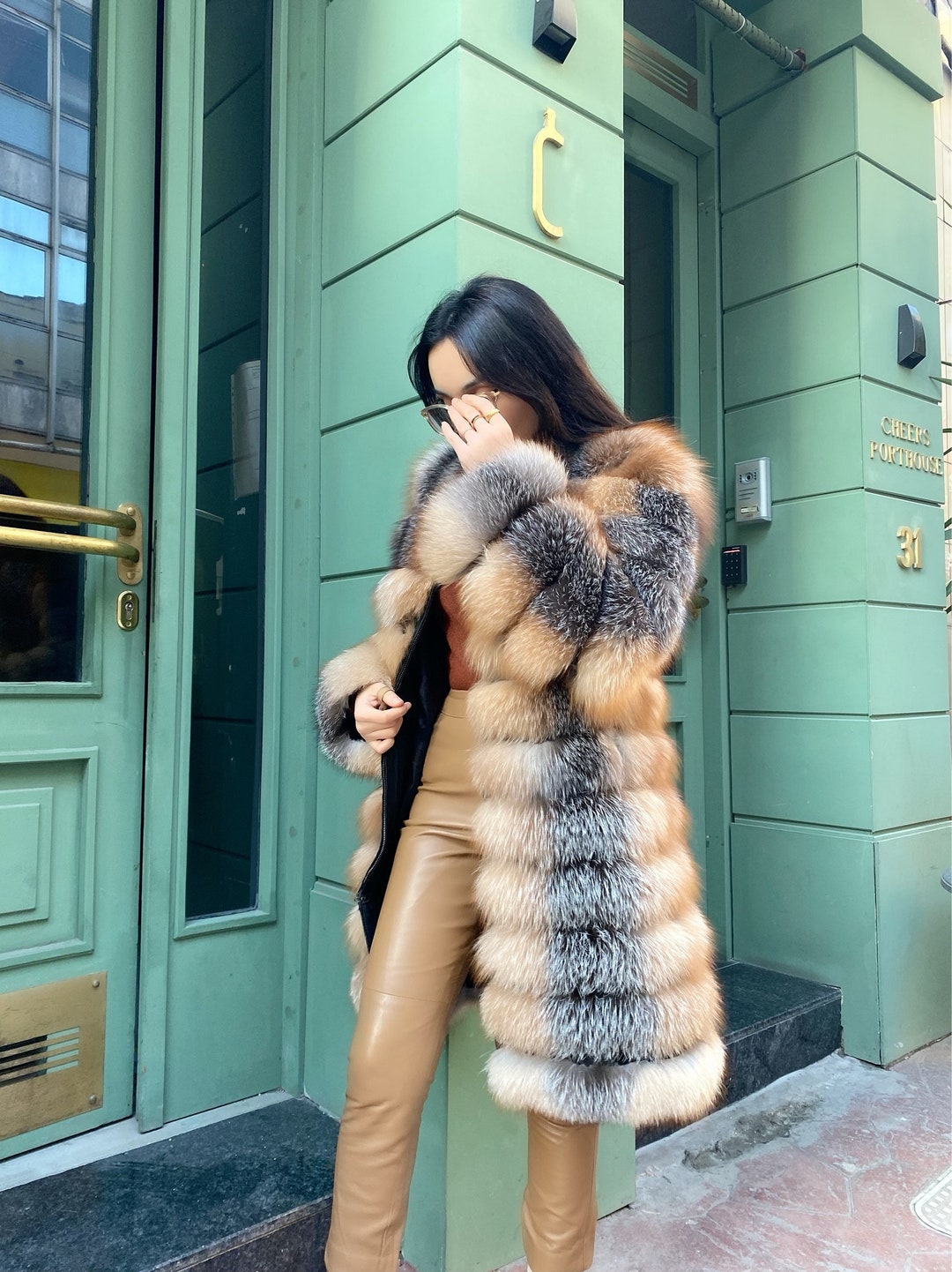 Fox Fur Coat Women's Long Winter Transformer Jacket Short or Long ...