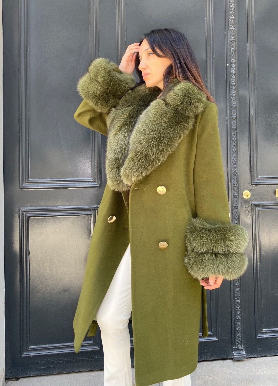 Removable Furs,coat Women, Cashmere Winter Coat With Real Fox Fur, Long ...