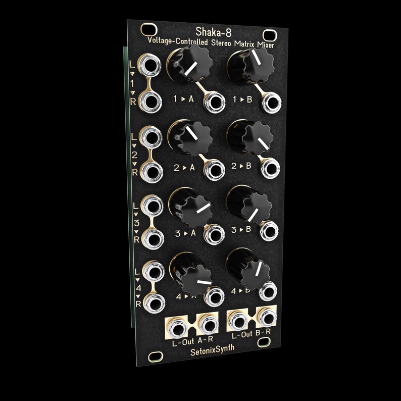 Setonixsynth Shaka-8 Voltage Controlled Stereo Matrix Mixer - 12hp VCA ...