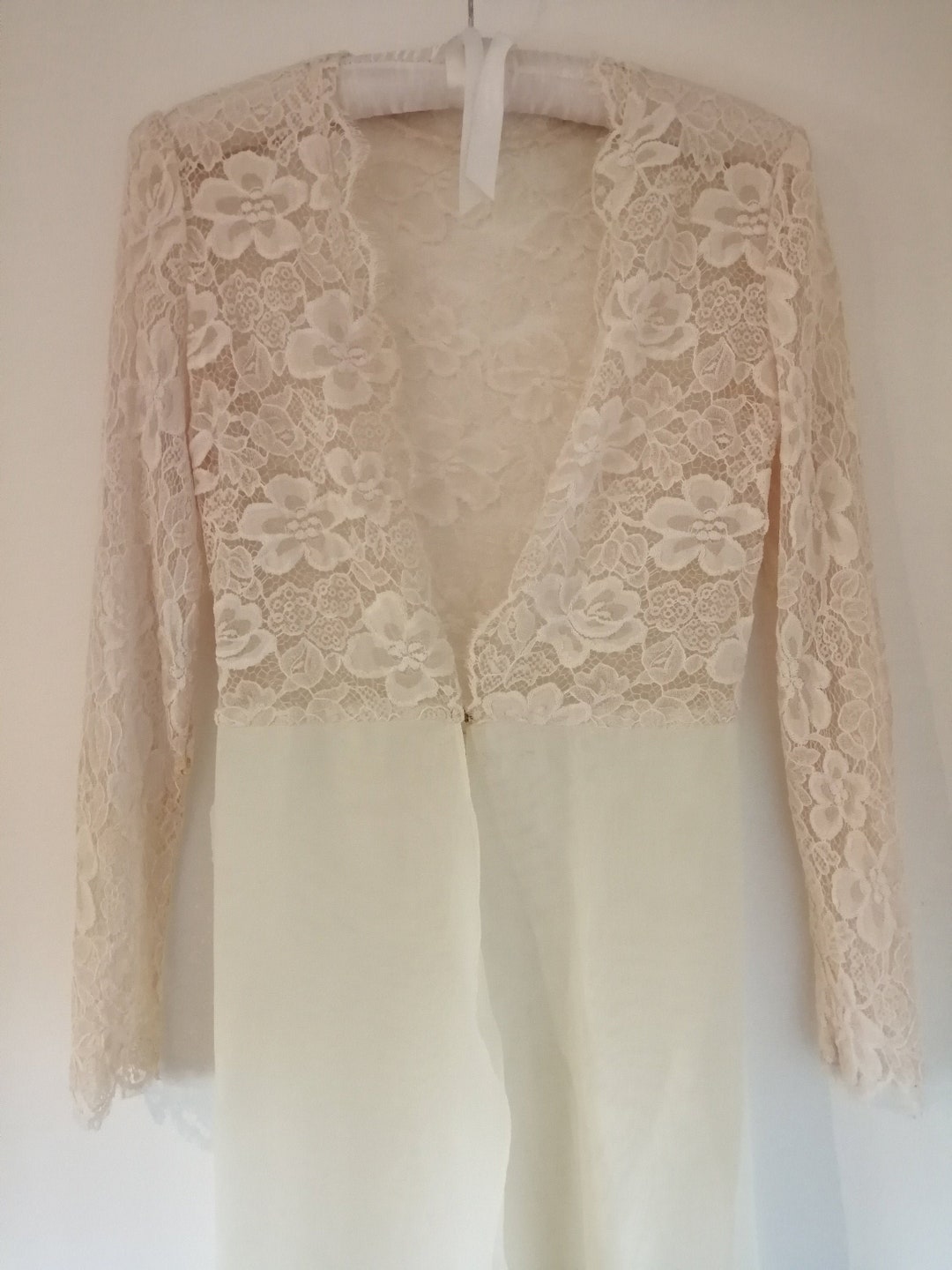 Vintage Carven Wedding Dress Jacket With Ivory Double Layered Silk ...