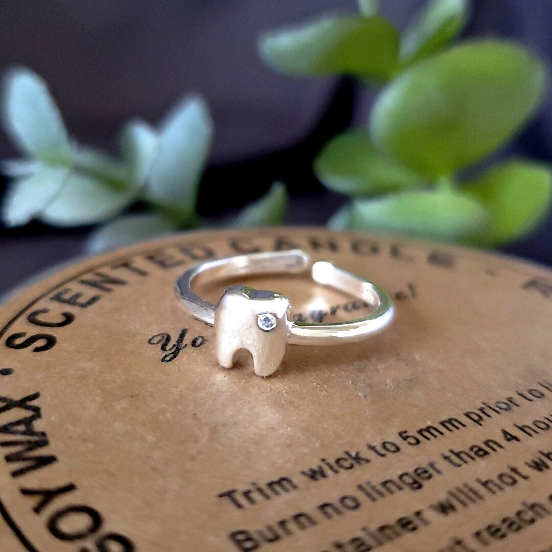 Silver Tooth Ring, Tooth Ring Unique Design CZ Crystal Cool Ring ...