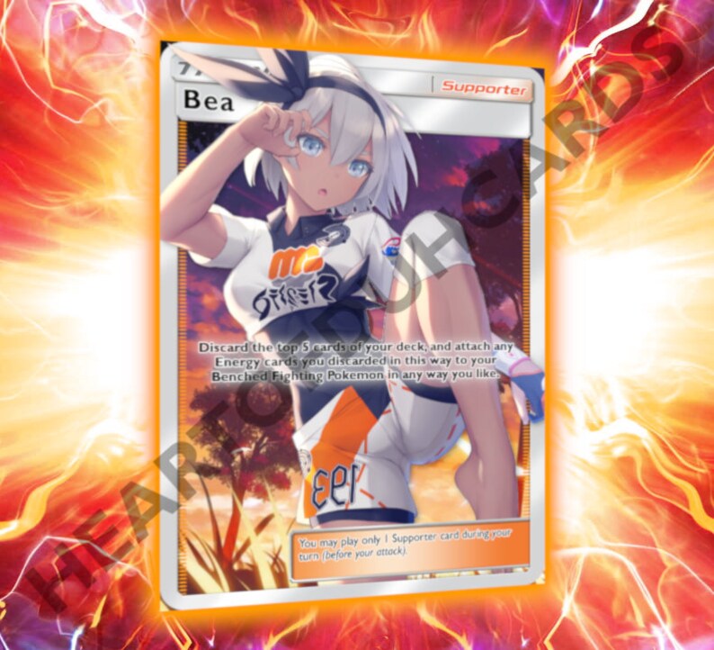 Custom Pokemon Bea ORICA Full Art HOLO Card 1 HANDMADE | Etsy