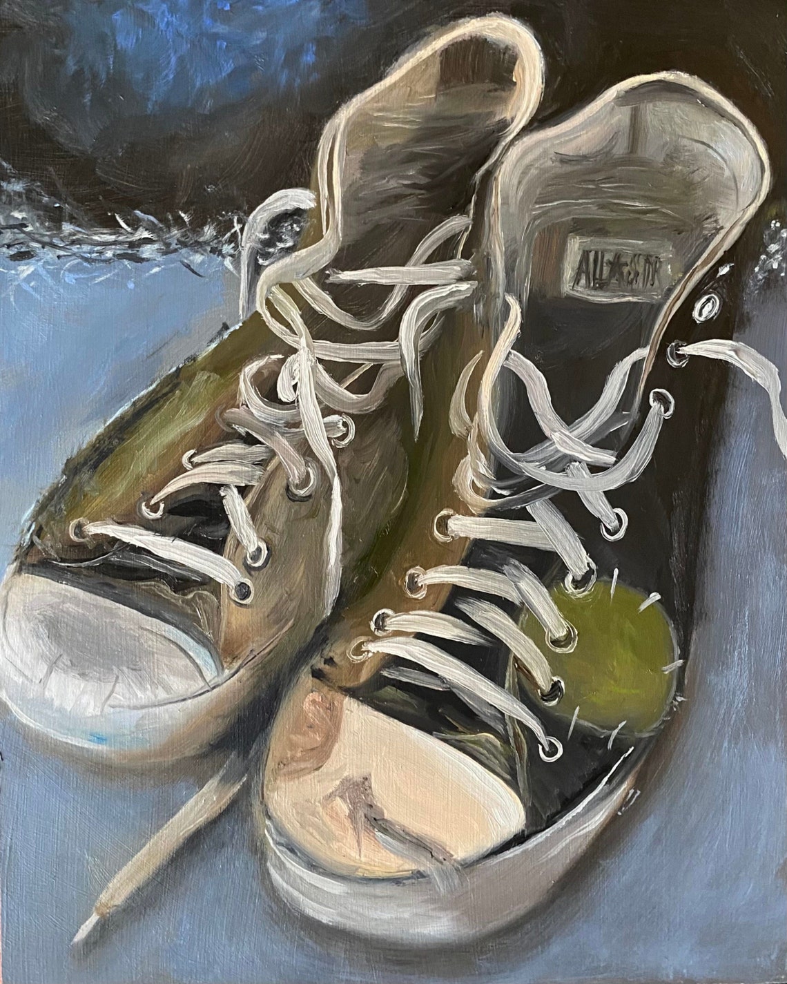 Converse High Tops Art Print, 2 Sizes 8X10 and 16X20 Inch Shoes, Art ...