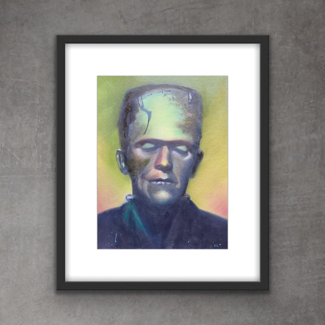 Frankenstein Original Oil Painting, Fine Art, Wall Art, Home Decor ...
