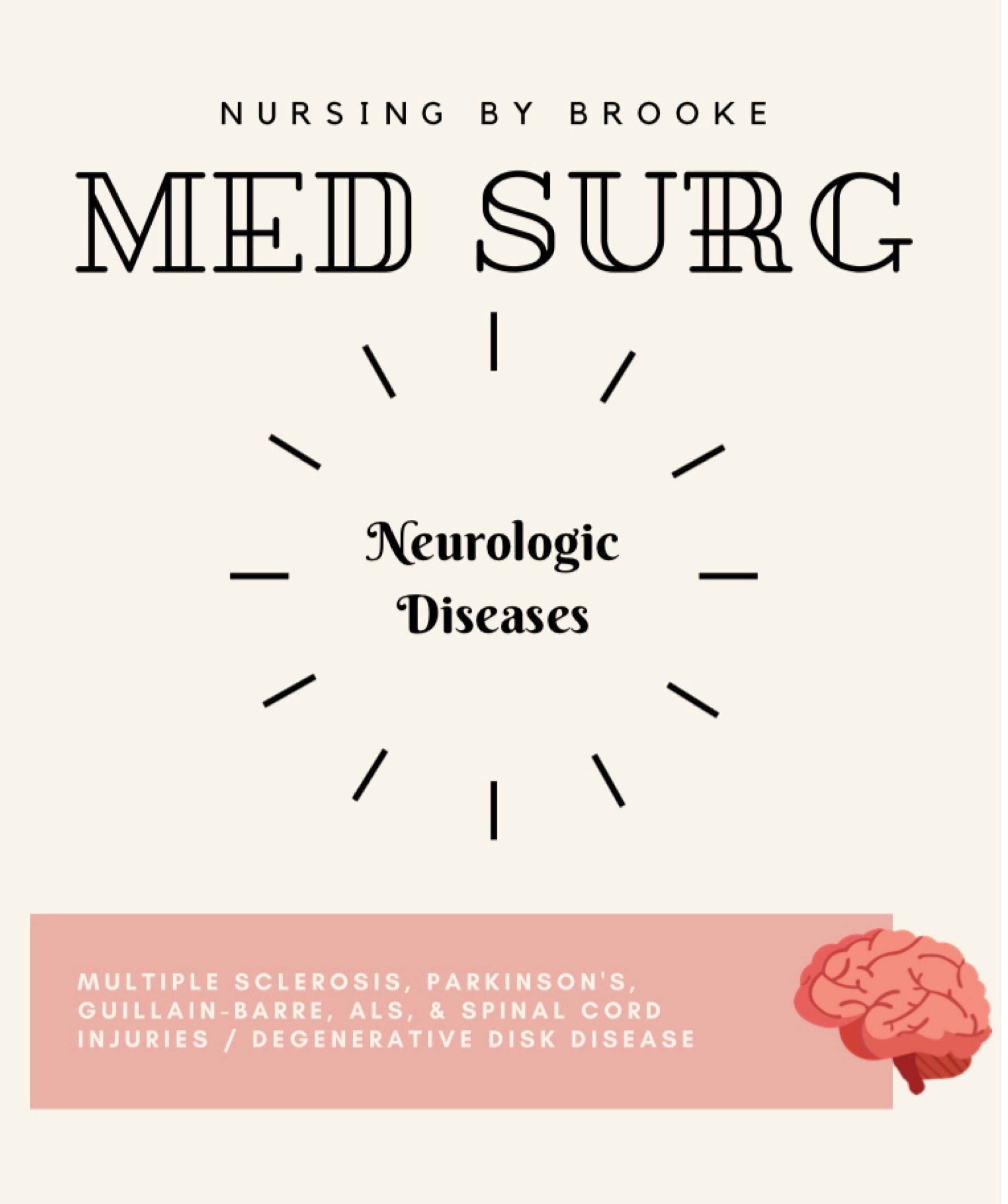 Nursing Notes / Neurological Disorders / Med Surg - Etsy