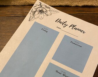 Daily Planner Page (black and White Floral)(8.5x11) - Etsy