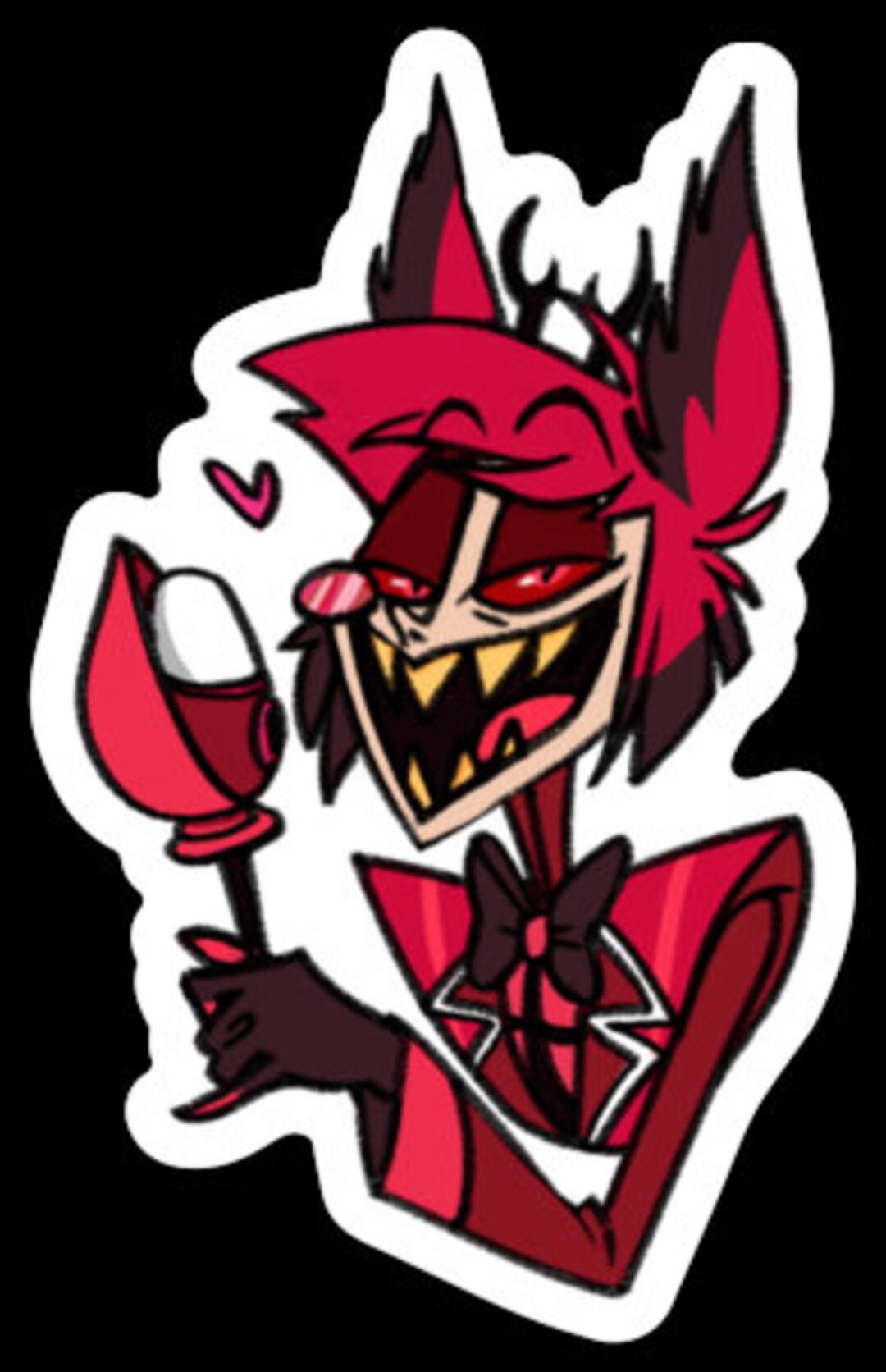 Alastor Hazbin Hotel White Matte Die Cut Vinyl Sticker - Etsy