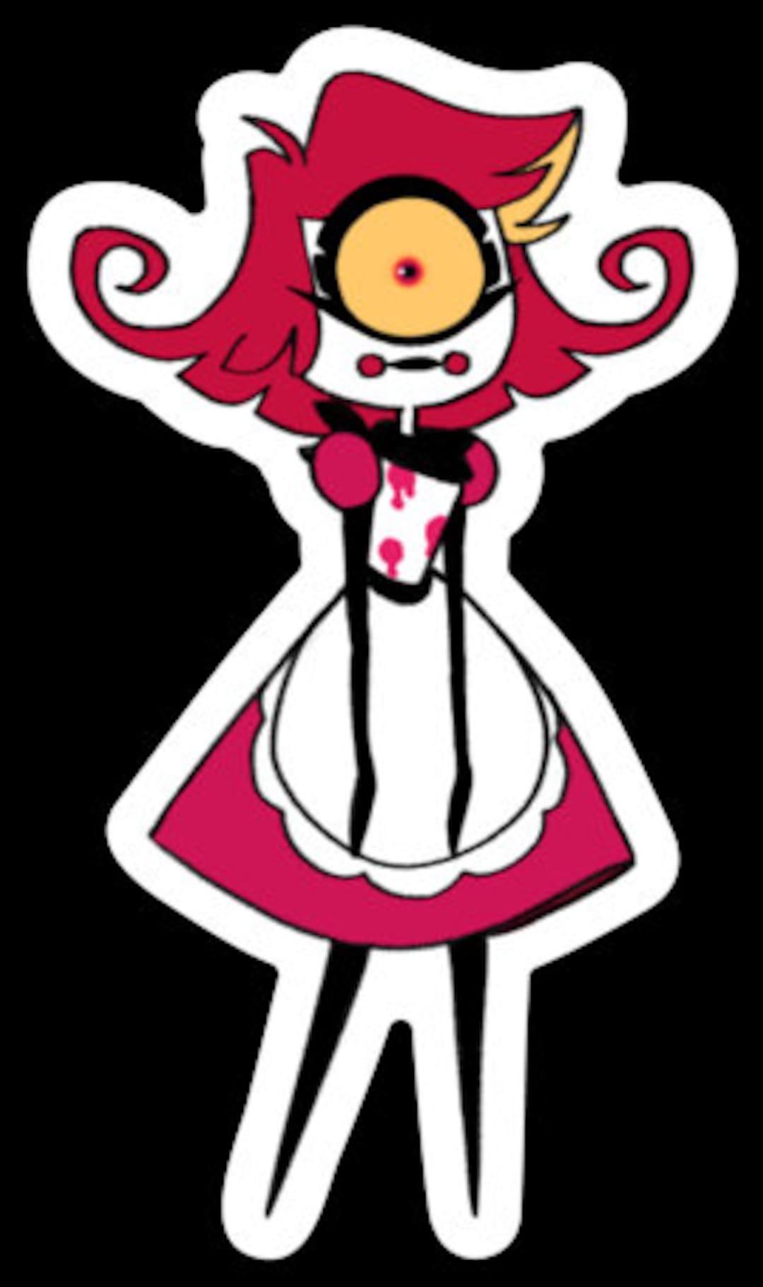 Niffty No Thoughts Hazbin Hotel White Matte Die Cut Vinyl Sticker - Etsy