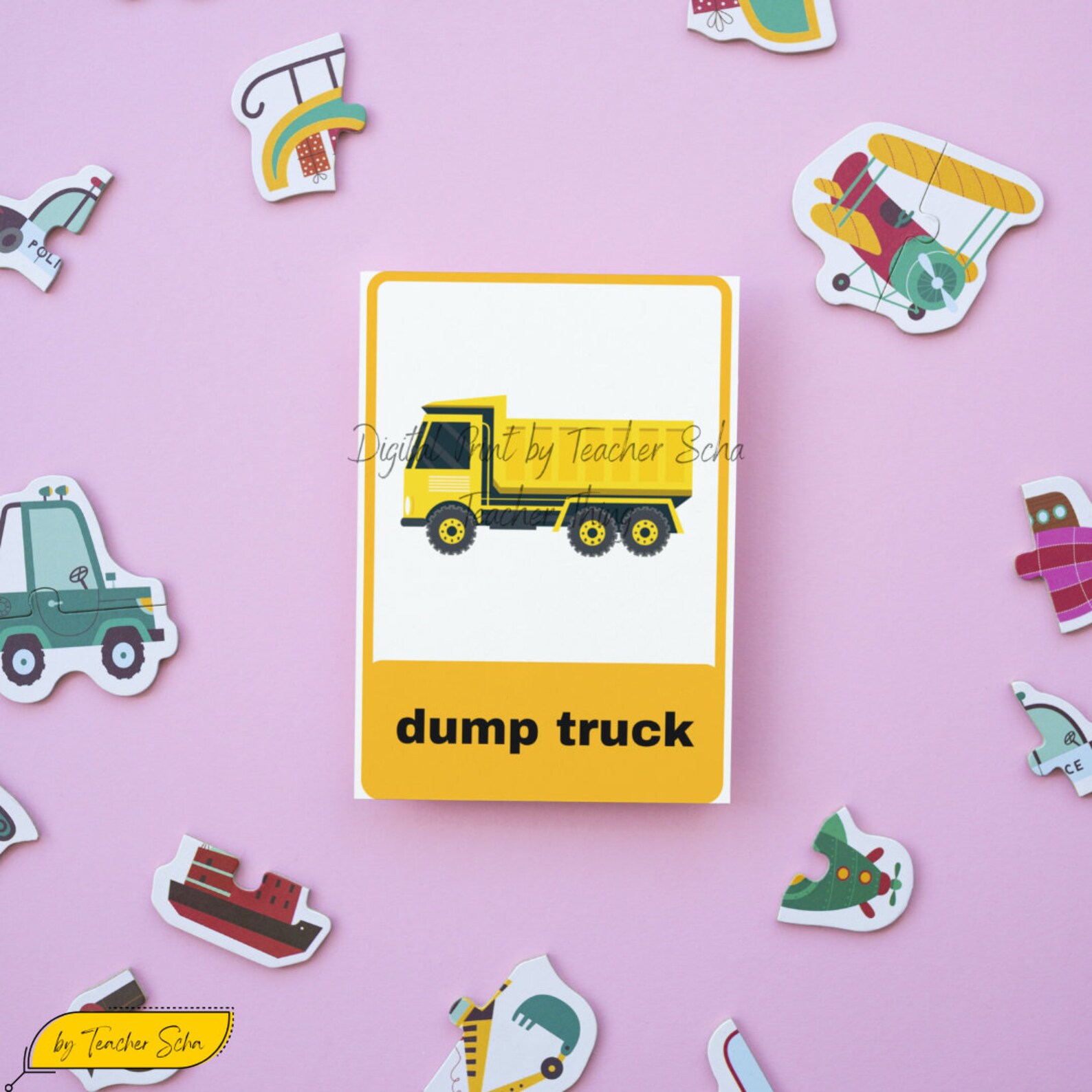 Construction Vehicle Card, Kids Digital Learning Flashcard, Ready to ...