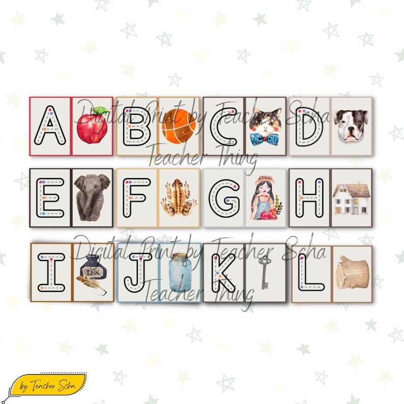 Flash Cards, ABC, Junk Journal, Alphabet, Letters, Children's, Pocket ...