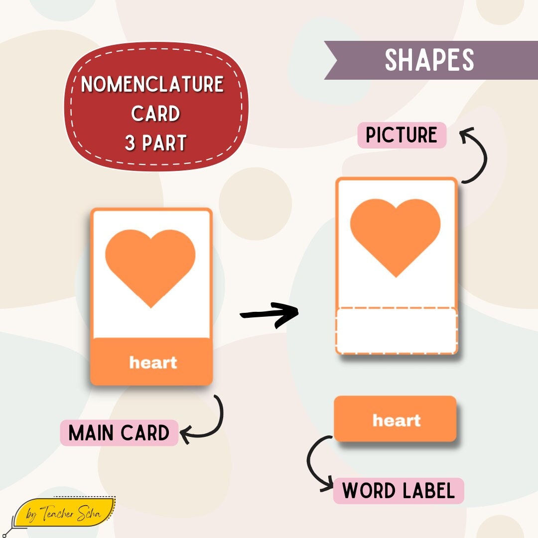 Kids Flashcard Shape & Color Bundle, Nursery Flashcard Printable ...