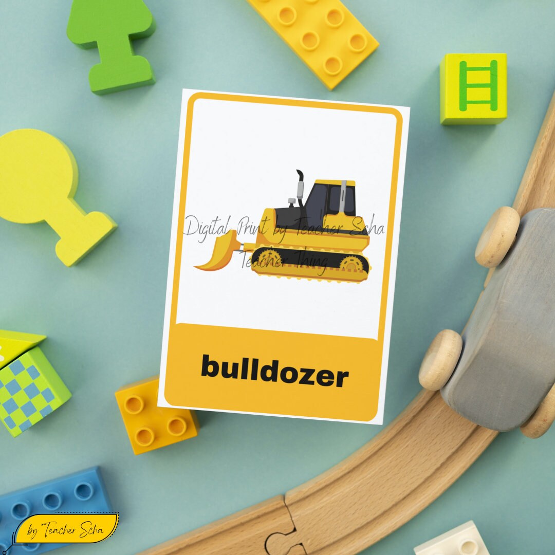 Construction Vehicle Card, Kids Digital Learning Flashcard, Ready to ...