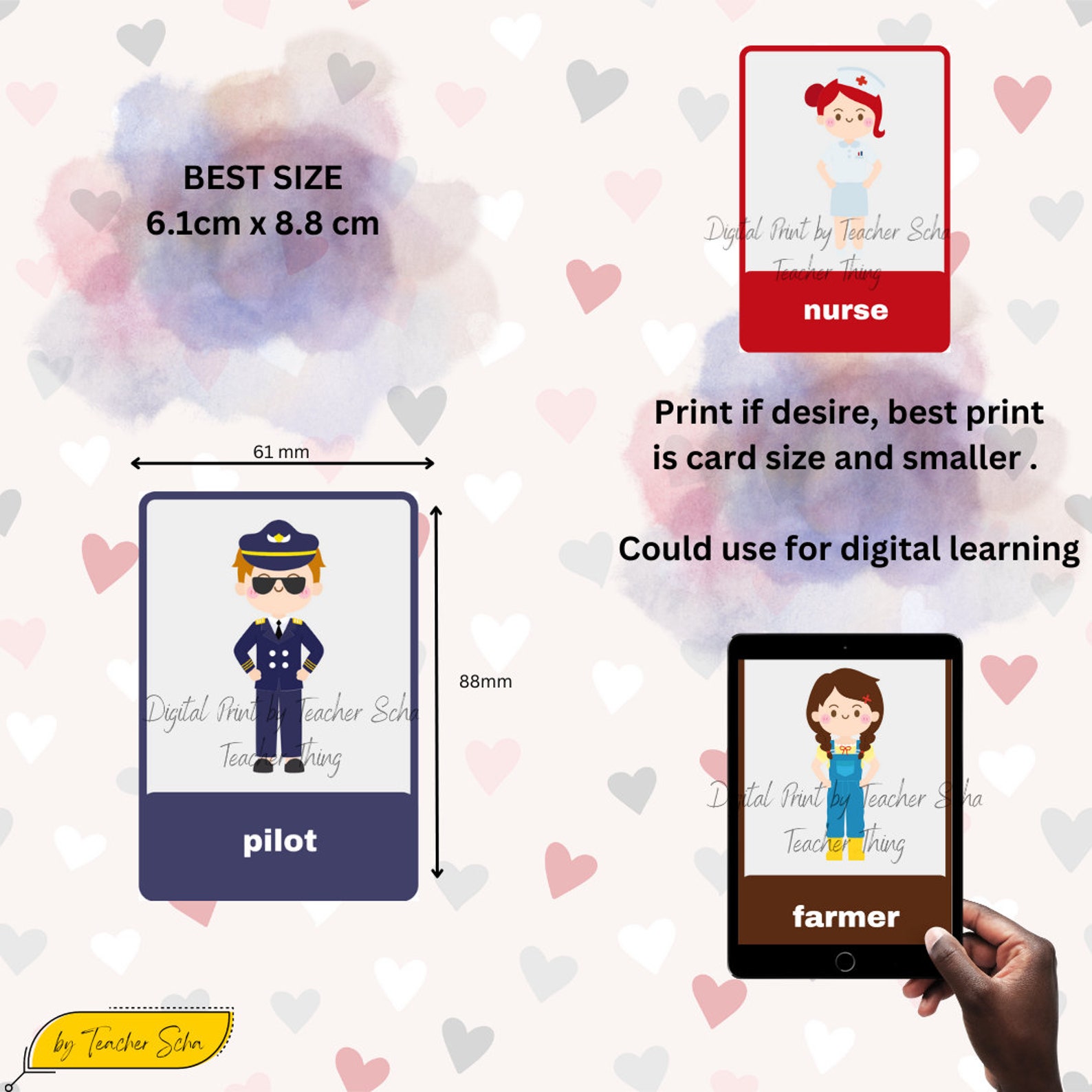 Assorted Occupation Card, Kids Digital Learning Flashcard, Ready to ...