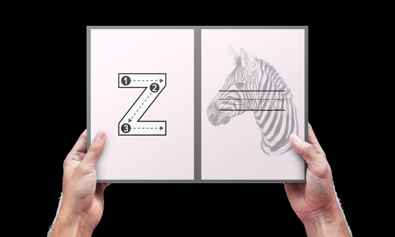 Kids Alphabet Flashcard, Digital Flashcard, Ready to Print Flashcard ...