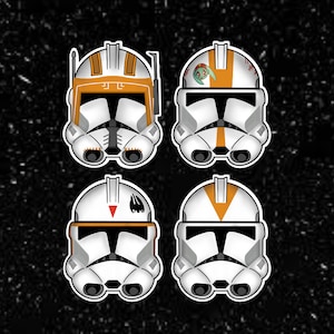 Star Wars Clone Trooper Helmet Vinyl Stickers (hydroflask/laptops/water ...