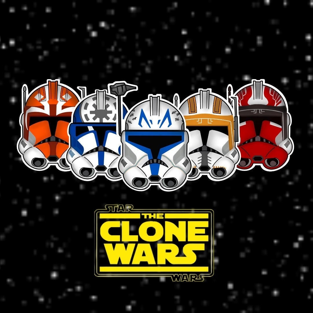 Star Wars Clone Trooper Helmet Vinyl Stickers (hydroflask/laptops/water ...