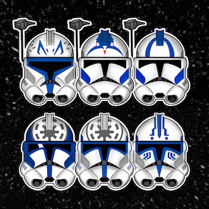 Star Wars Clone Trooper Helmet Vinyl Stickers (hydroflask/laptops/water ...
