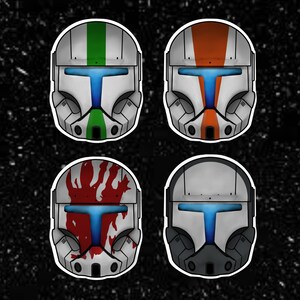 Star Wars Clone Trooper Helmet Vinyl Stickers (hydroflask/laptops/water ...