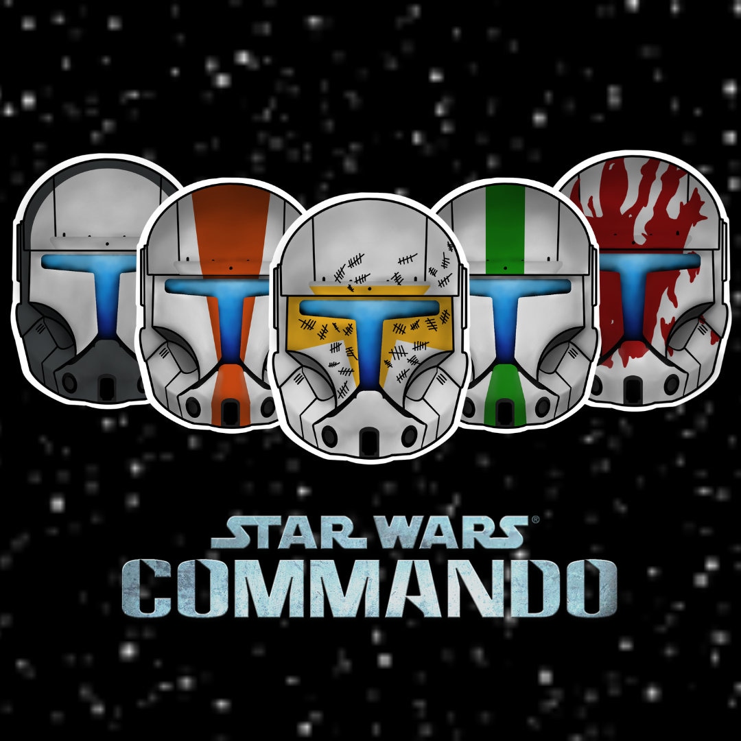 Star Wars Clone Commando Helmet Vinyl Stickers (hydroflask/laptops ...