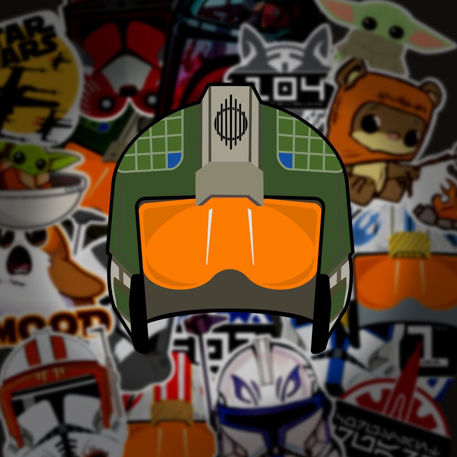 Star Wars Rebel Pilot Helmet Vinyl Stickers (hydroflask/laptops/water ...