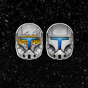 Star Wars Clone Trooper Helmet Vinyl Stickers (hydroflask/laptops/water ...