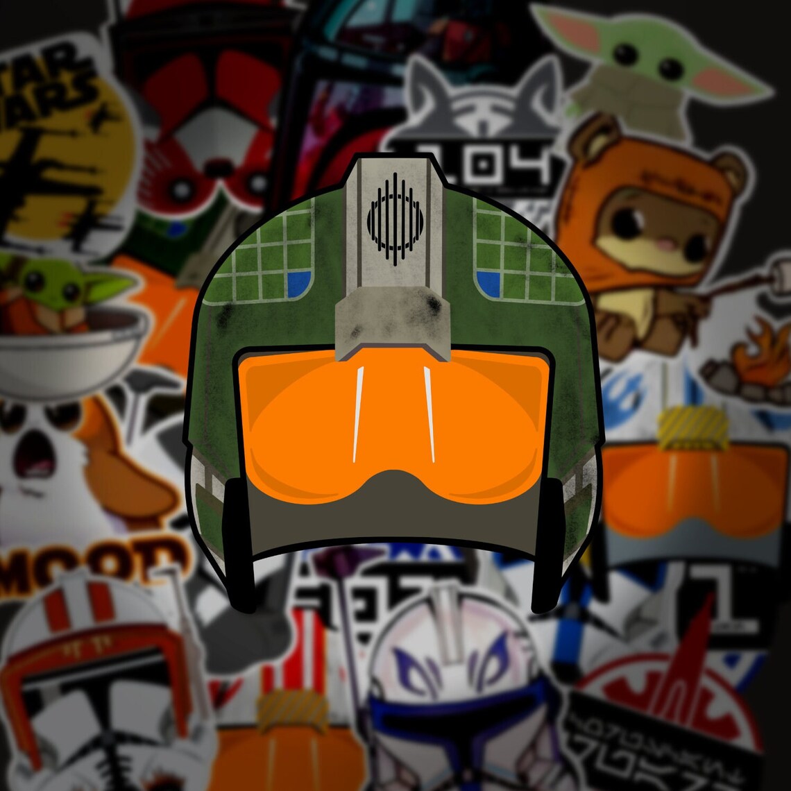 Star Wars Rebel Pilot Helmet Vinyl Stickers (hydroflask/laptops/water ...