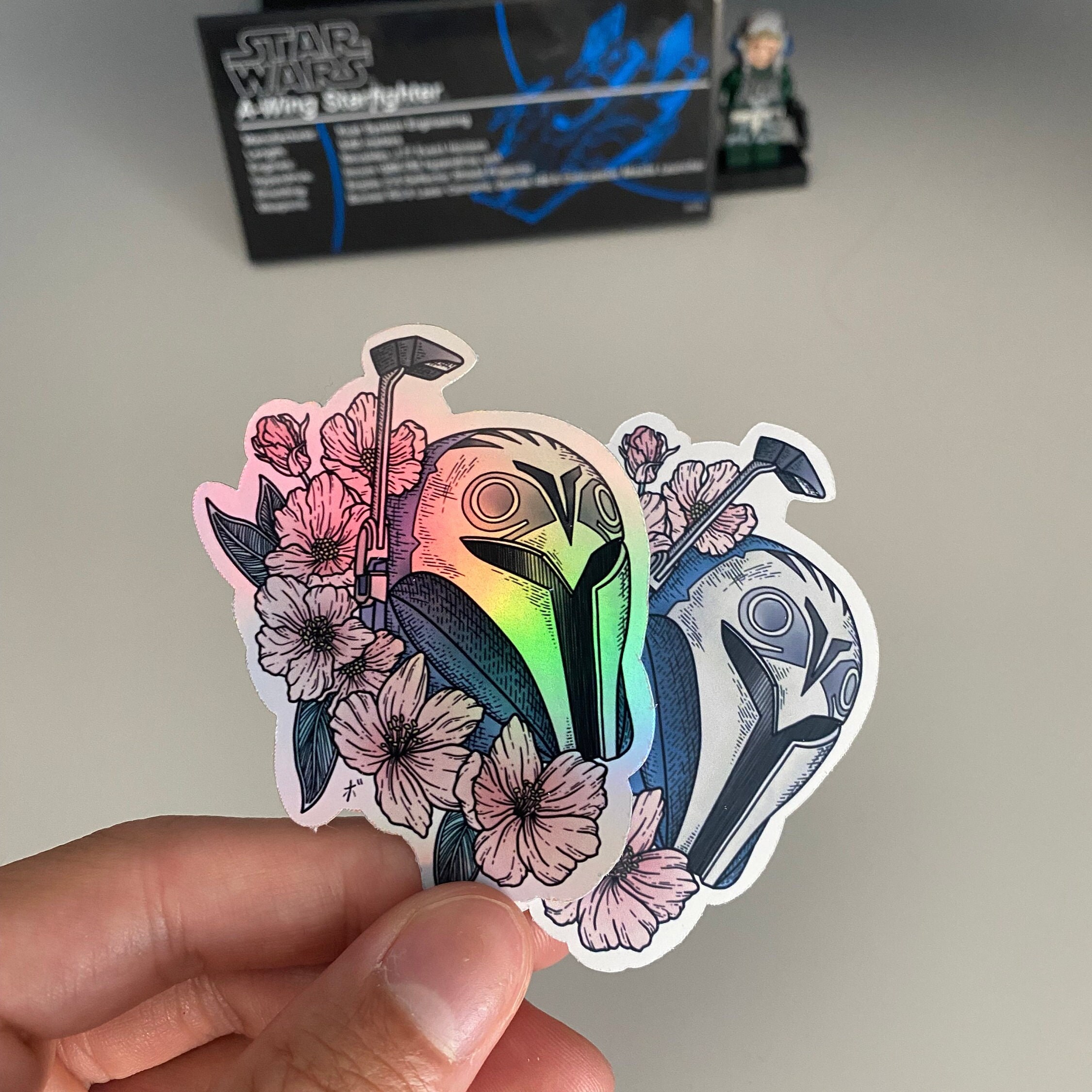Star Wars Holographic Floral Helmet Vinyl Stickers - Etsy