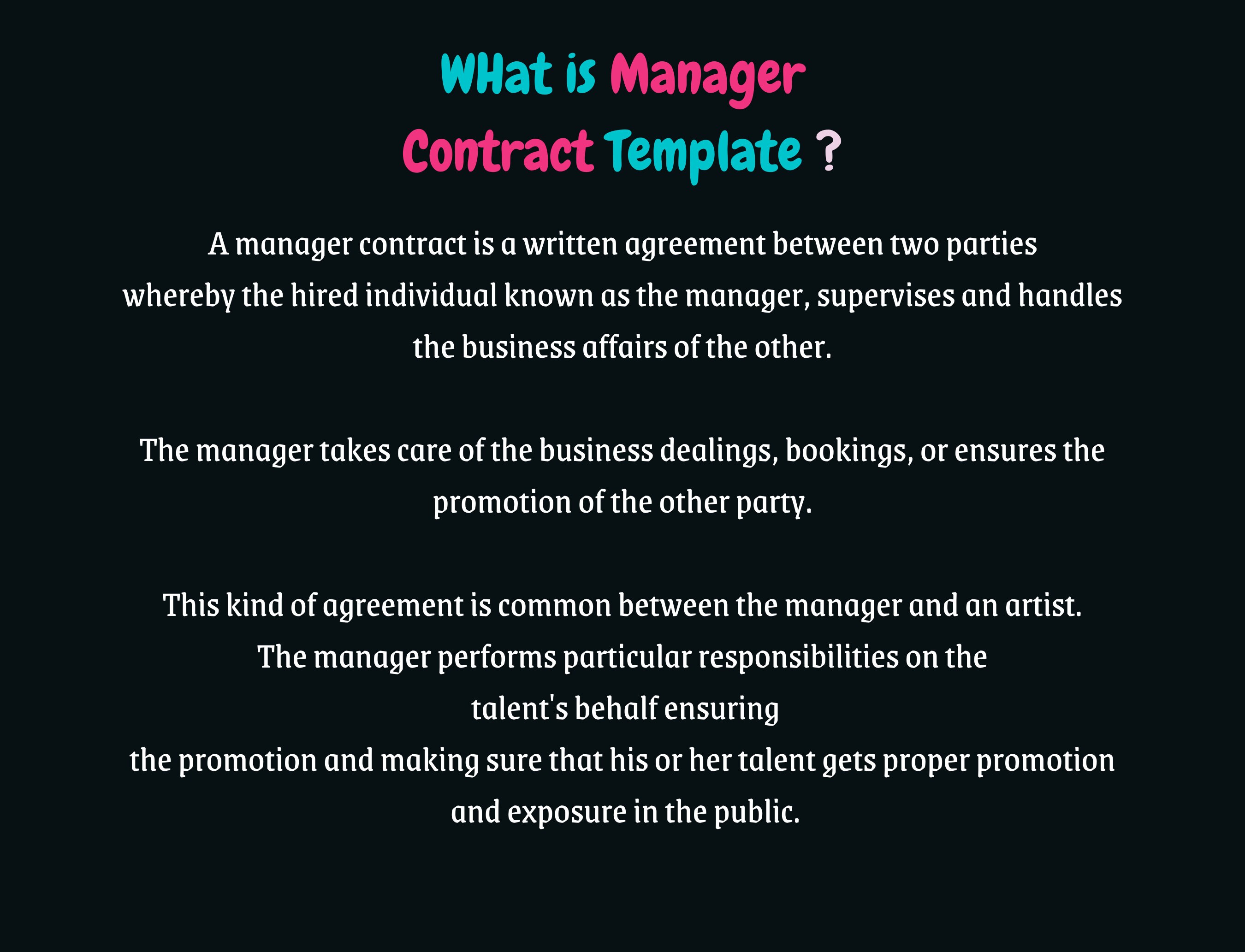 Manager Contract * Client Management * Service Agreement * Virtual ...