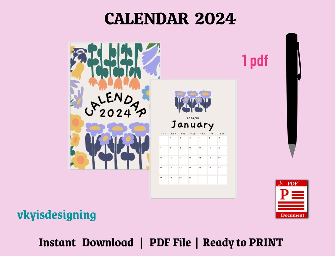 Calendar 2024 2024 Planner Life Planner New Year New Calendar