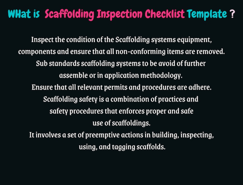 Scaffolding Inspection Checklist, Inspection Sheet, Tower Scaffold ...