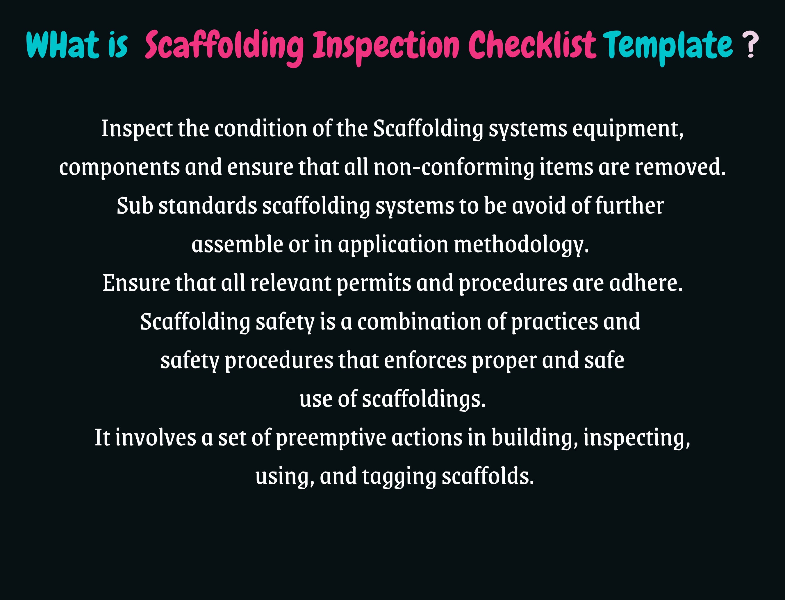 Scaffolding Inspection Checklist: Tower & Suspended Scaffold Safety (MS ...