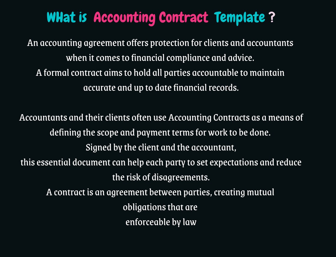 Accounting Contract, Financial Contract, Accounting Service, Service ...