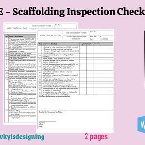 Scaffolding Inspection Checklist: Tower & Suspended Scaffold Safety (MS ...