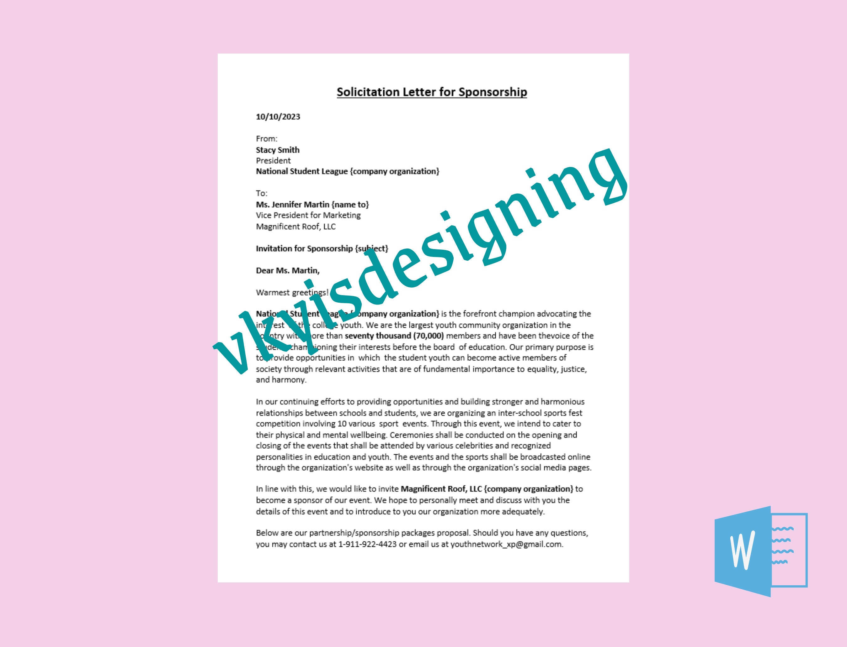 Solicitation Letter for Sponsorship, Solicitation Letter, Sponsorship ...