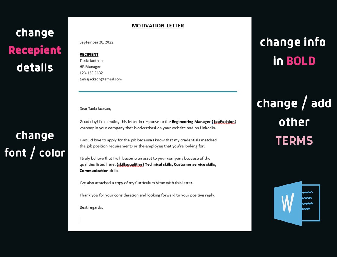 Motivation Letter, Open Job Position, Recruitment Process ...