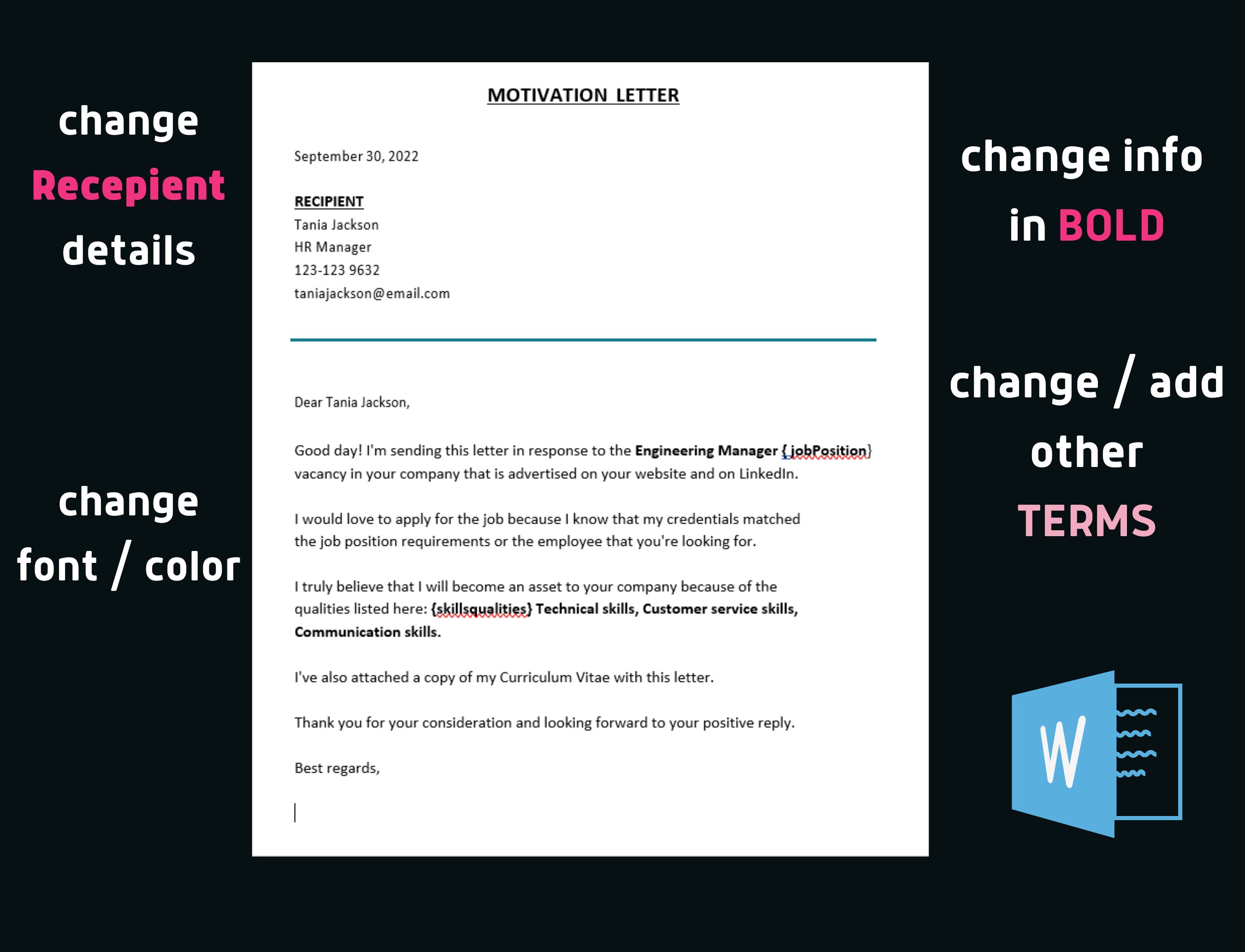 Motivation Letter, Open Job Position, Recruitment Process ...