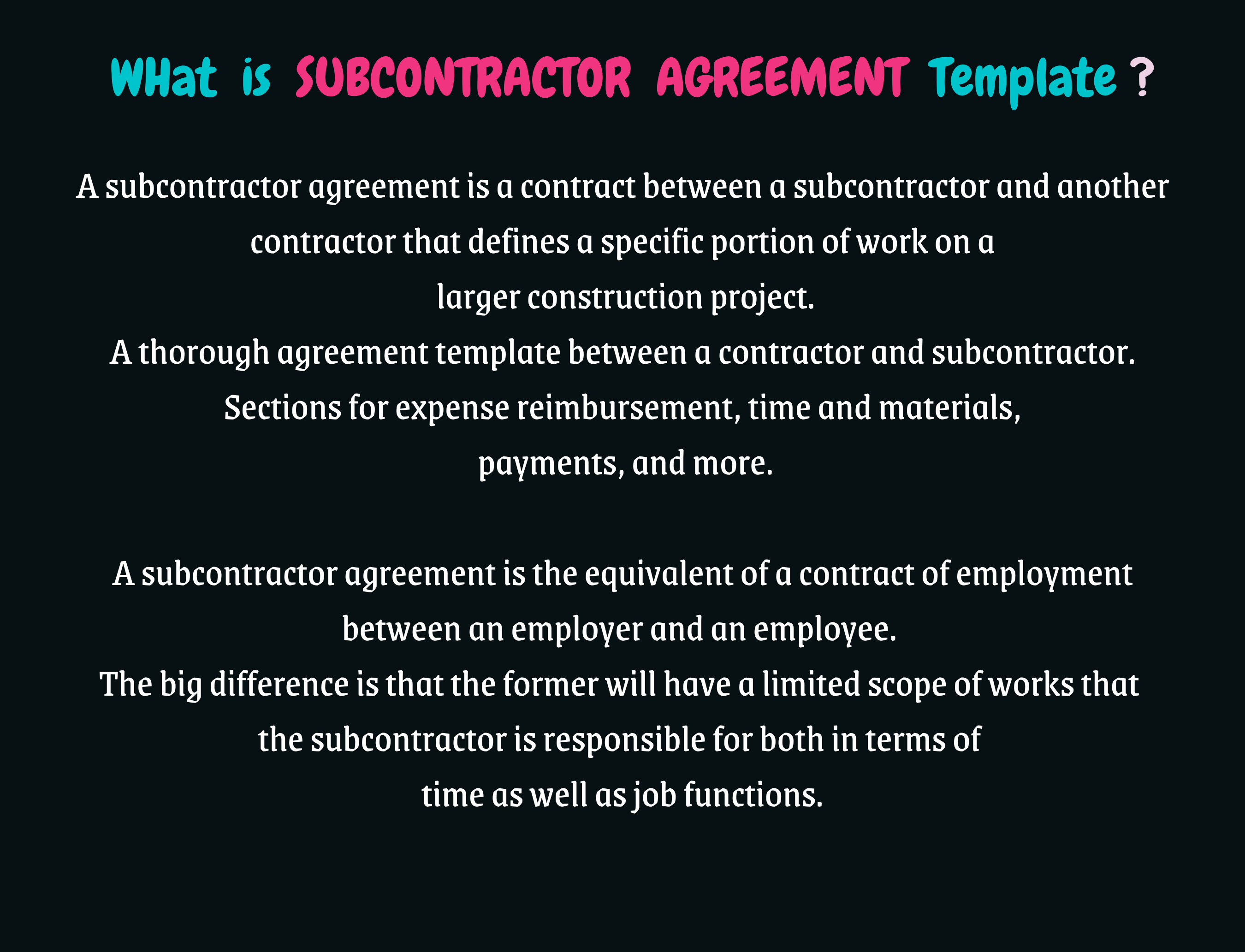 Subcontractor Agreement Template: Editable Business Contract (WORD) - Etsy
